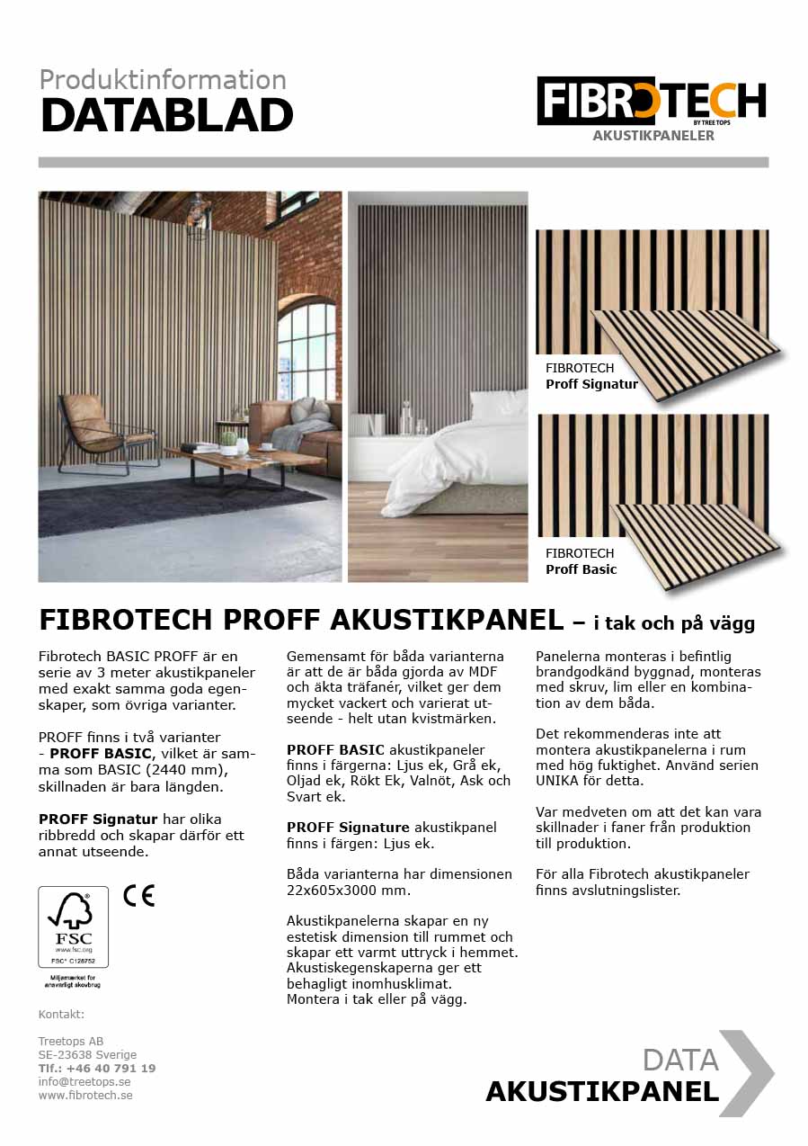 Produktinformation - Fibrotech - Akustiska LÖSNINGAR MED FOKUS PÅ ...